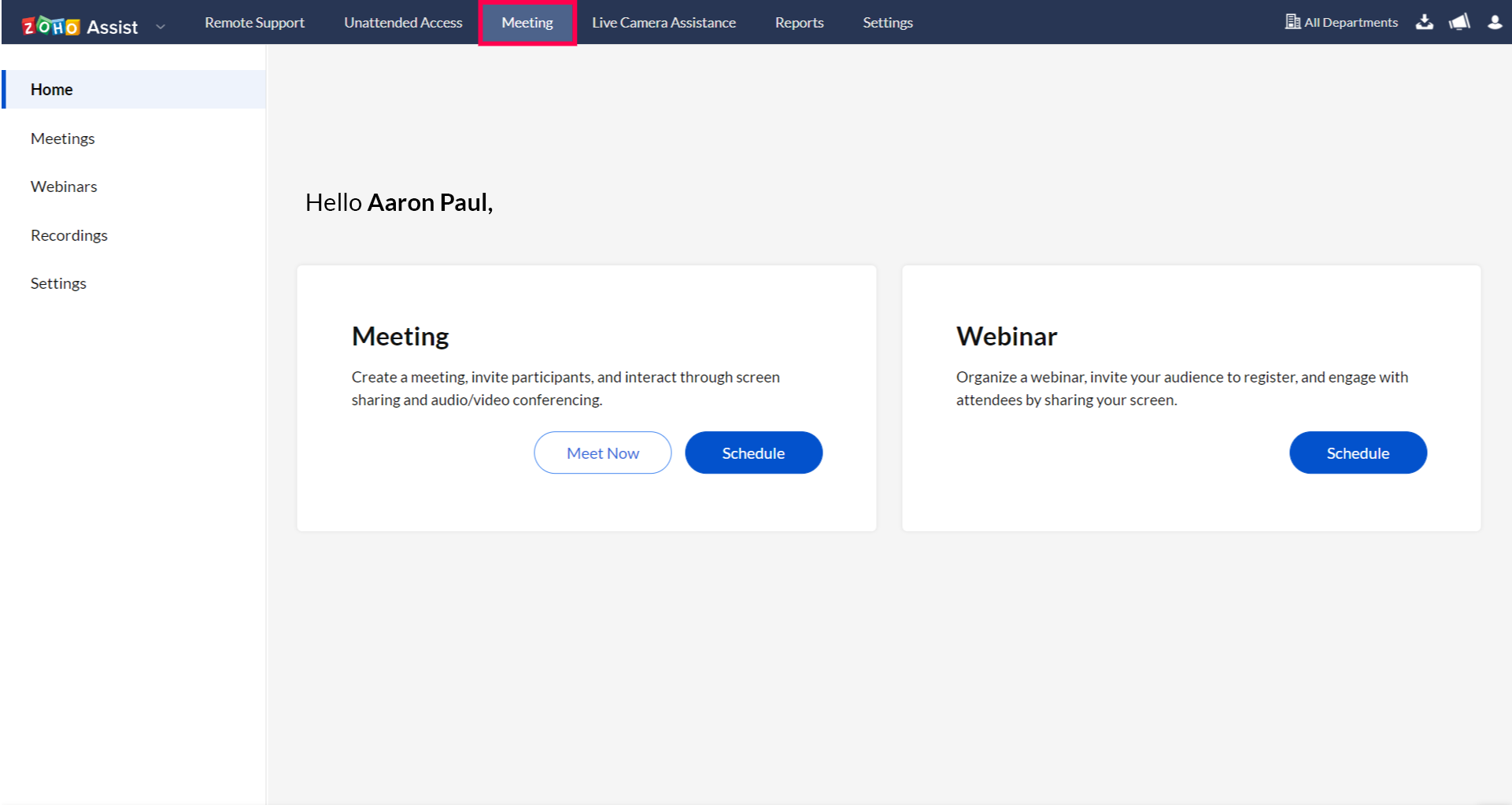 Collaborate beyond remote support with our Zoho Meeting integration ...
