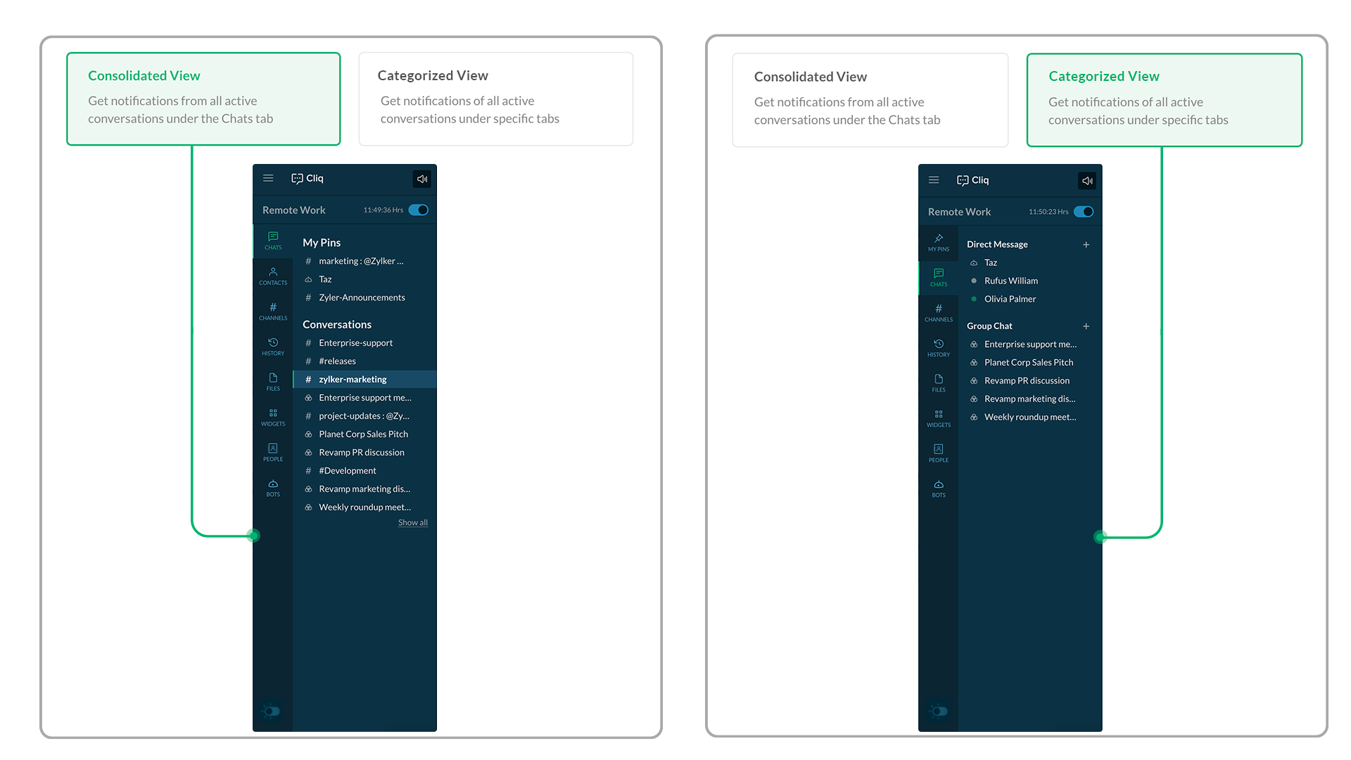 Easily find your way around in Cliq with the all new navigation sidebar ...