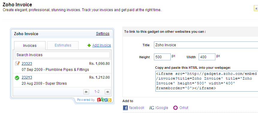 New Gadget for Zoho Invoice - Zoho Blog