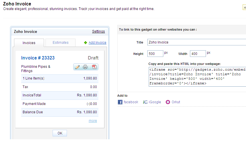New Gadget for Zoho Invoice - Zoho Blog