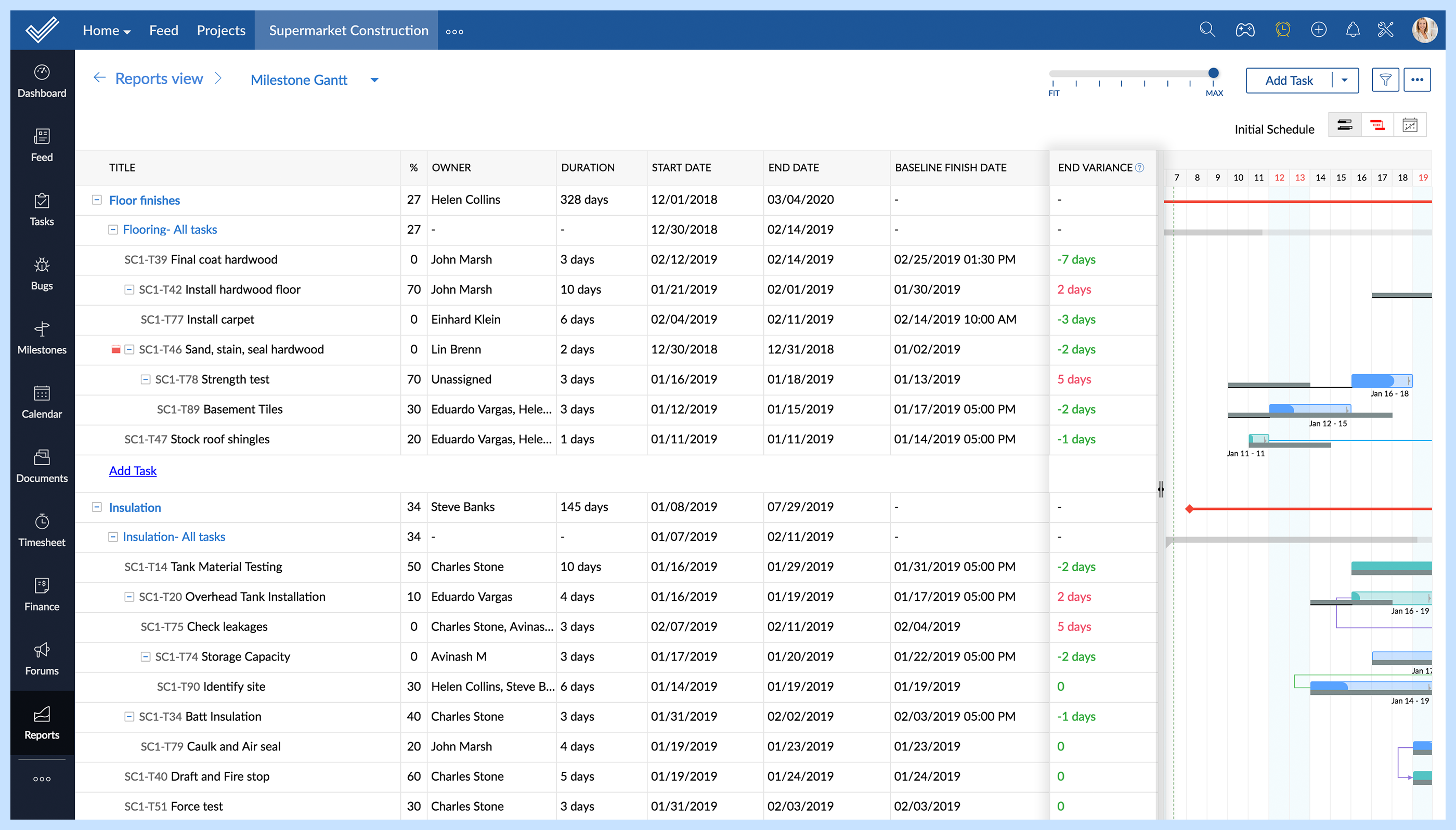 Execute projects better with critical path and baseline - Zoho Blog
